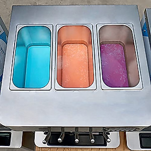 Kolice Commercial 5 Flavors Soft Ice Cream Machine, 3+2 Mixed Flavors Gelato Ice Cream Maker-ETL Certificate, Upper Tanks Refrigerated, Full Transparent Dispenser Set