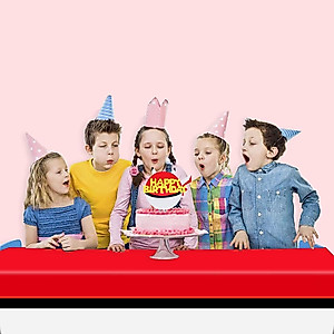 VDESFUEBY Red Ball Birthday Party Tablecloths 3 Pieces Cartoon Themed Table Cover Plastic Disposable Rectangle Table Cover for Boy Kid Girl Baby Shower Birthday Party Supplies- 54" x 108"