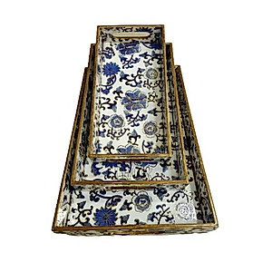 3 Pack Serving Tray | Set for Coffee Food | Breakfast | Dinner Trays Set for Food, Coffee | Breakfast | Tea, Snack | Wooden Decor Tray Used in Kitchen | Dining Room | Party | Restaurants