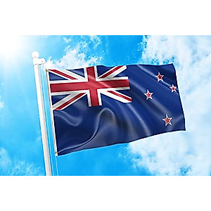 DMSE New Zealand Zealanders Kiwis Union Jack Flag 3X5 Ft Foot 100% Polyester 100D Flag UV Resistant (3' X 5' Ft Foot)