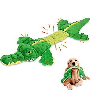 Large Squeaky Dog Toys, Interactive Puppy Toys with Crinkle Paper, Pull Tug of War Dog Toy, Plush Dog Chew Toys for Small, Medium, Large Breed