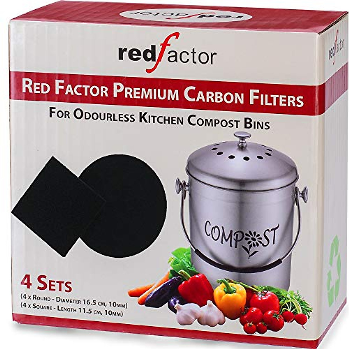 RED FACTOR Extra Thick Charcoal Filters for Compost Bins