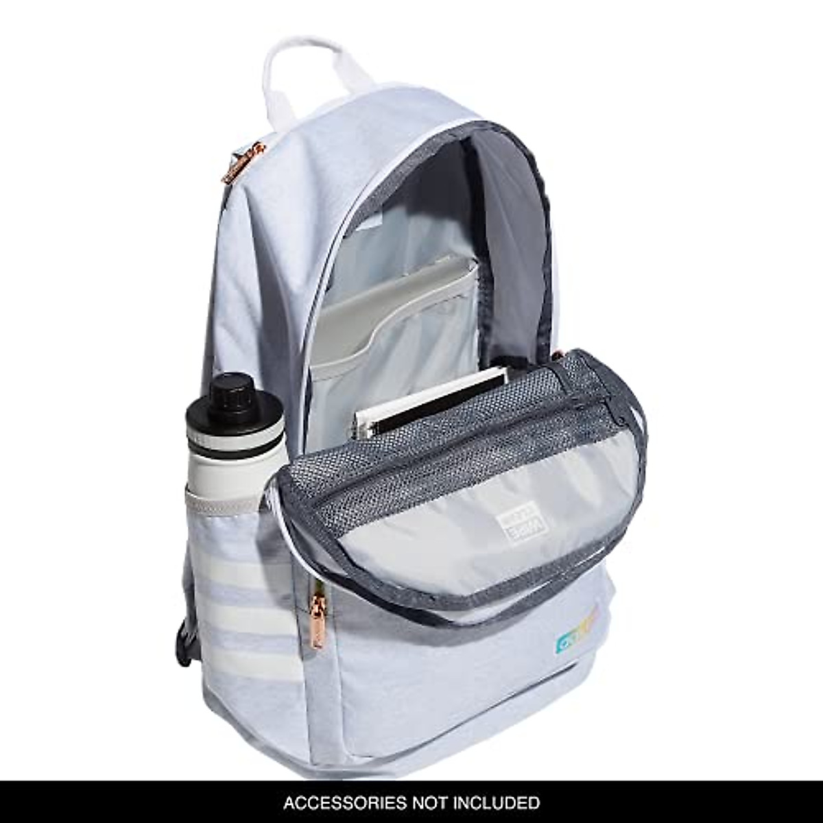 adidas Classic 3S 4 Backpack, Jersey White/White Rainbow, One Size