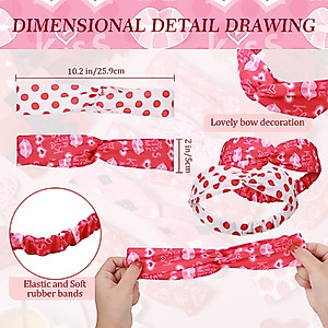 Jutom 12 Pieces Valentine's Day Headbands for Women Elastic St. Patrick's Day Non Slip Hair Accessories Bulk(Romantic Pattern)