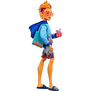 Monster High Scare-adise Island Heath Burns Doll with Flame Hoodie, Swim Trunks & Beach Accessories like Sunglasses