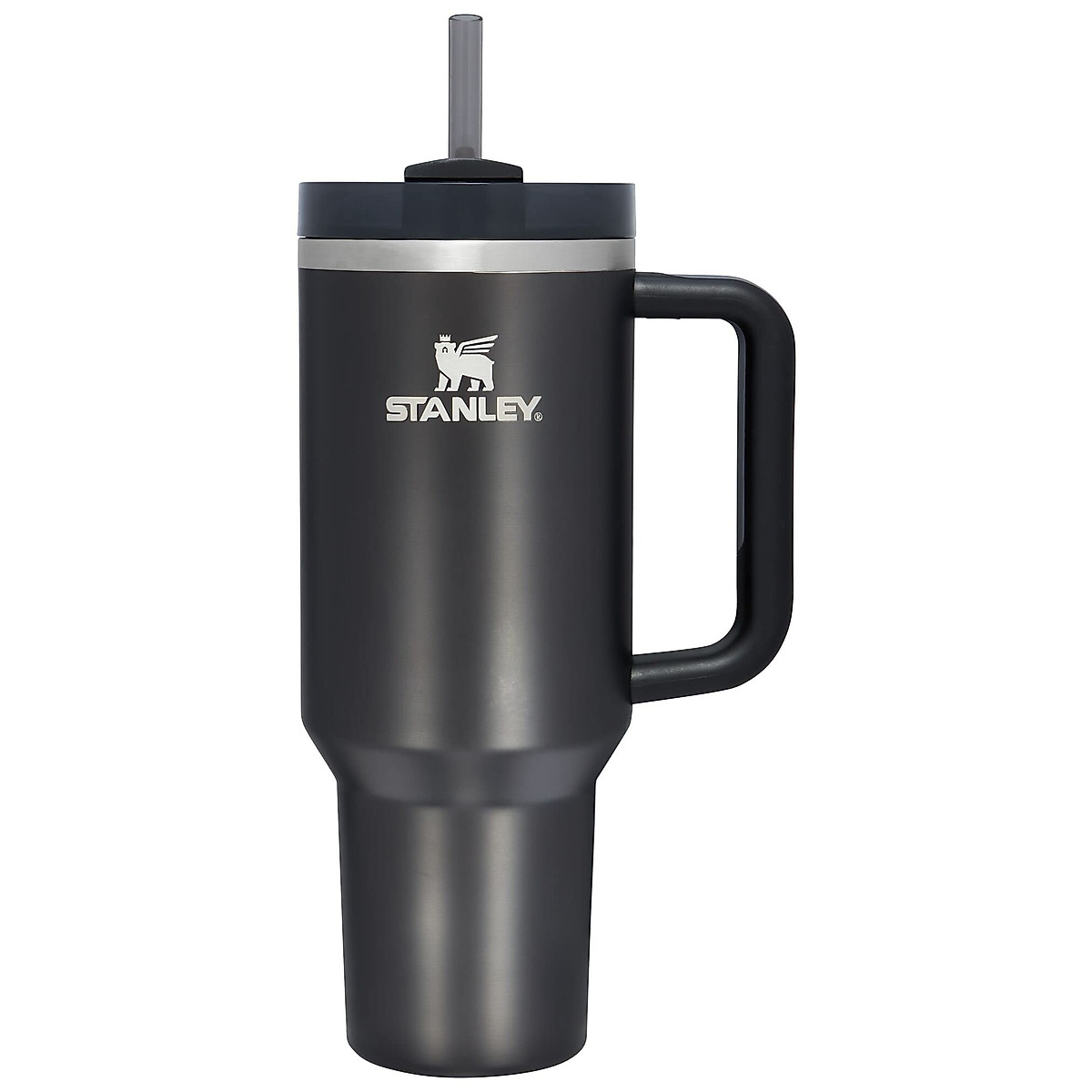 Stanley Quencher H2.0 FlowState Stainless Steel Vacuum Insulated Tumbler with Lid and Straw for Water, Iced Tea or Coffee, Smoothie and More, Black Glow, 40 oz