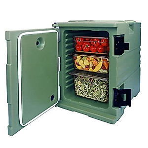 82 Qt Insulated Food Pan Carrier Food Warmer with Wheels, Great for Catering, Front Loading with Handles and Double Buckles, Stackable Food Box for Event Catering and Restaurant