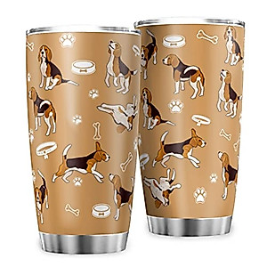 WmhrYpzhL Beagle Dog Travel Mug Funny Dog Coffee Mug Stainless Steel Insulated Tumbler For Ice Drinks＆Hot Beverage Gifts Beagle