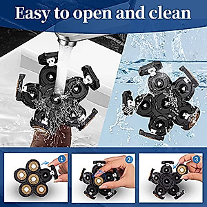 Replacement Head for Electric Shaver Mens Electric Razor Head 6D - Close Head Shavers for Men Replacement Head - Wet & Dry Bald Shavers Blades Waterproof Shavers Replacement Blades Head（Gold）