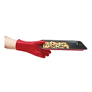 Starfrit 092825-006-0000 15" Silicone Oven Glove, Red, Standard