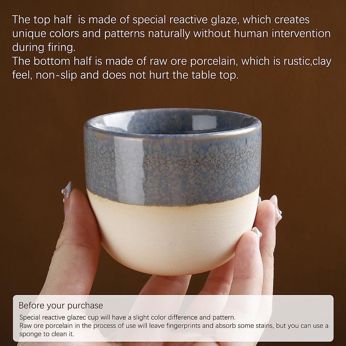 ZEBERBO Ceramic Espresso Cups Set of 4, 5oz Espresso Coffee Mugs, Special Glazed Demitasse Cups Expresso Coffee Cup for Espresso Machine