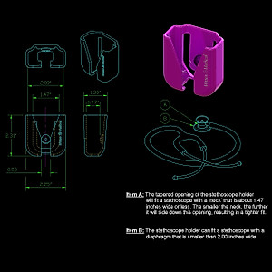 Three Mitten Medical Professional Stethoscope Holders with Scrub-Lock (TM) [One of Each Color]