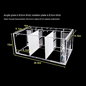 Milscat Betta Fish Tank Acrylic Material Mini Desktop Aquarium Goldfish Mini Fish Tank Sick Fish Isolation Room（Three Lattice Space）