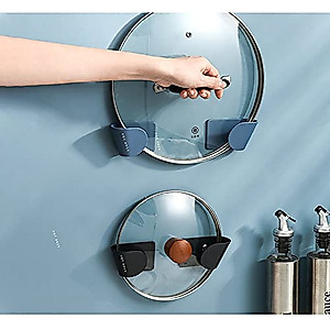 6 Pairs of Wall Mount Pot Lid Organizer, Cabinet Door Organizer Pot Hangers for Kitchen Wall Mount, Adjustable Lid Holder