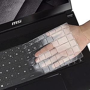 Keyboard Cover for 15.6" MSI GS66 Stealth 10SFS 10SGS Gaming Laptop,15.6 inch MSI GE66 WS66/MSI Stealth 15M/Summit B15 A11M/Modern 15 Laptop, MSI Prestige 14 15/MSI Creator 15 Keyboard Skin-Clear