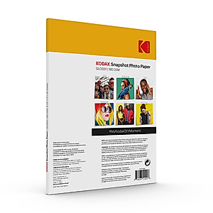 KODAK Photo Paper Gloss 8.5 X 11 SNAPSHOT 25 count, 48lb-180 g/m 2 - 8.5MIL (41300)