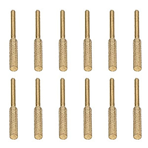 12 Pcs 4.8mm Grinding Head Sharpening Burr Wear Resistant Emery Grinding Stone 3mm Shank for Chainsaw