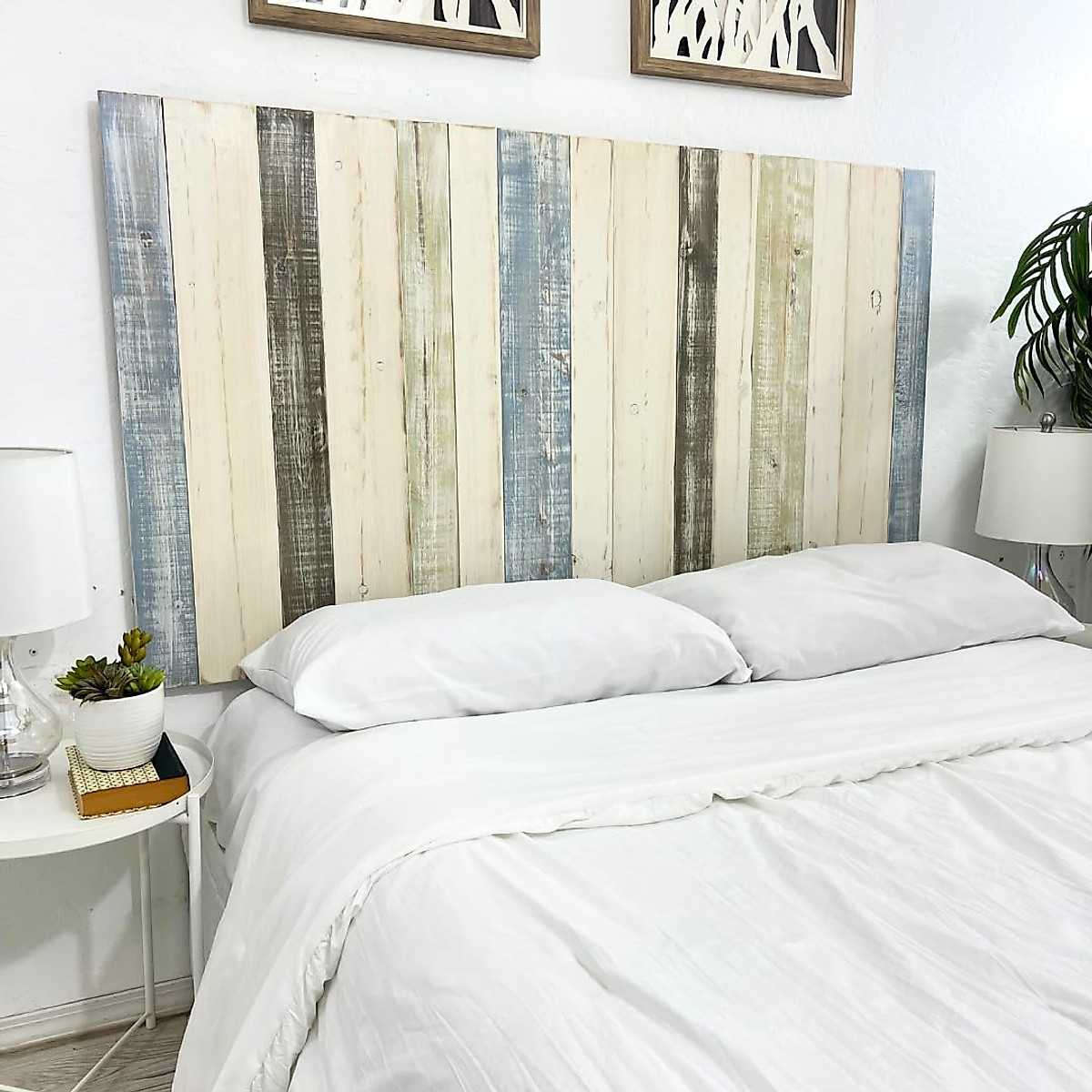 Barn Walls Solid Wood Headboard California King Size Farmhouse with Smooth Natural Wood Grain, Handcrafted Wall-Mounted Panel Head Board, Adjustable Height, Modern Farmhouse Bedroom, Built to Last