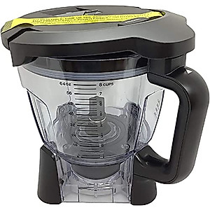 Replacement 64oz (8 Cup) Food Processor Bowl with Locking Lid Only for Ninja BL680 BL680A BL681A BL682 BN801 BN805 BL910 Auto-iQ Duo Blender