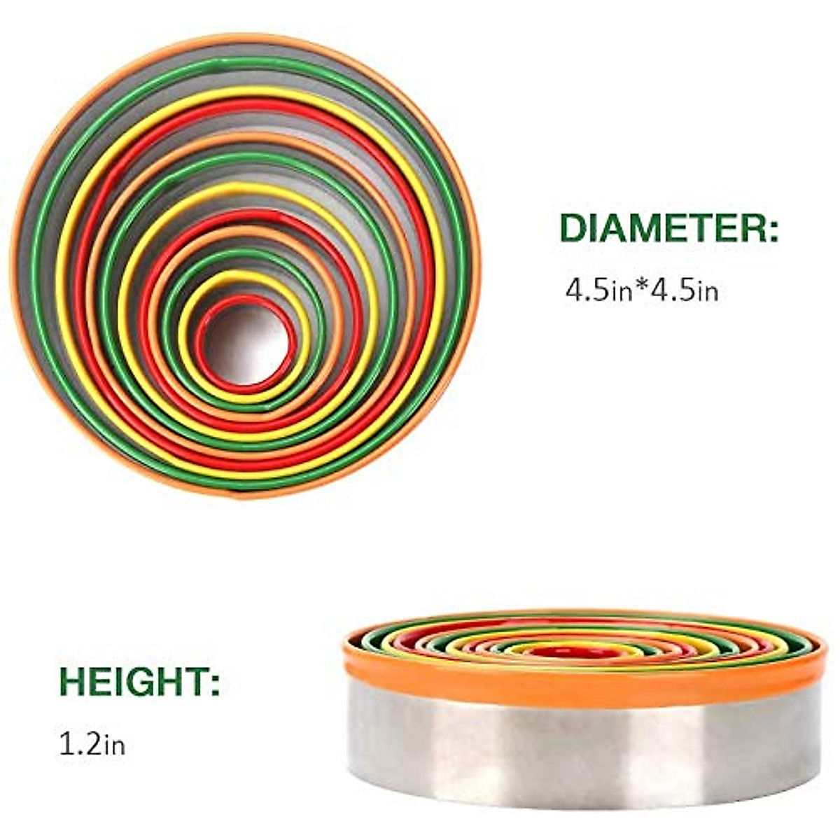 Round Cookie Biscuit Cutter Set,12 PCS Stainless Steel Cookie Cutter Set, Pastry Cutters in Graduated Sizes for Donut and Scone, Circle Cutter Cake Ring Molds