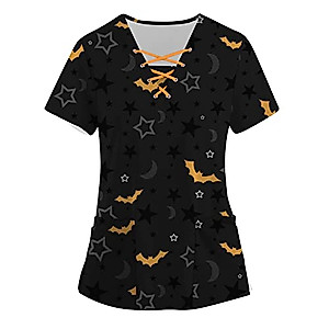 for Woman Summer Blouse Loose Camping Tunic Button Up Lounge Fashion/Regular Fit Tees Button Fly Popular Black