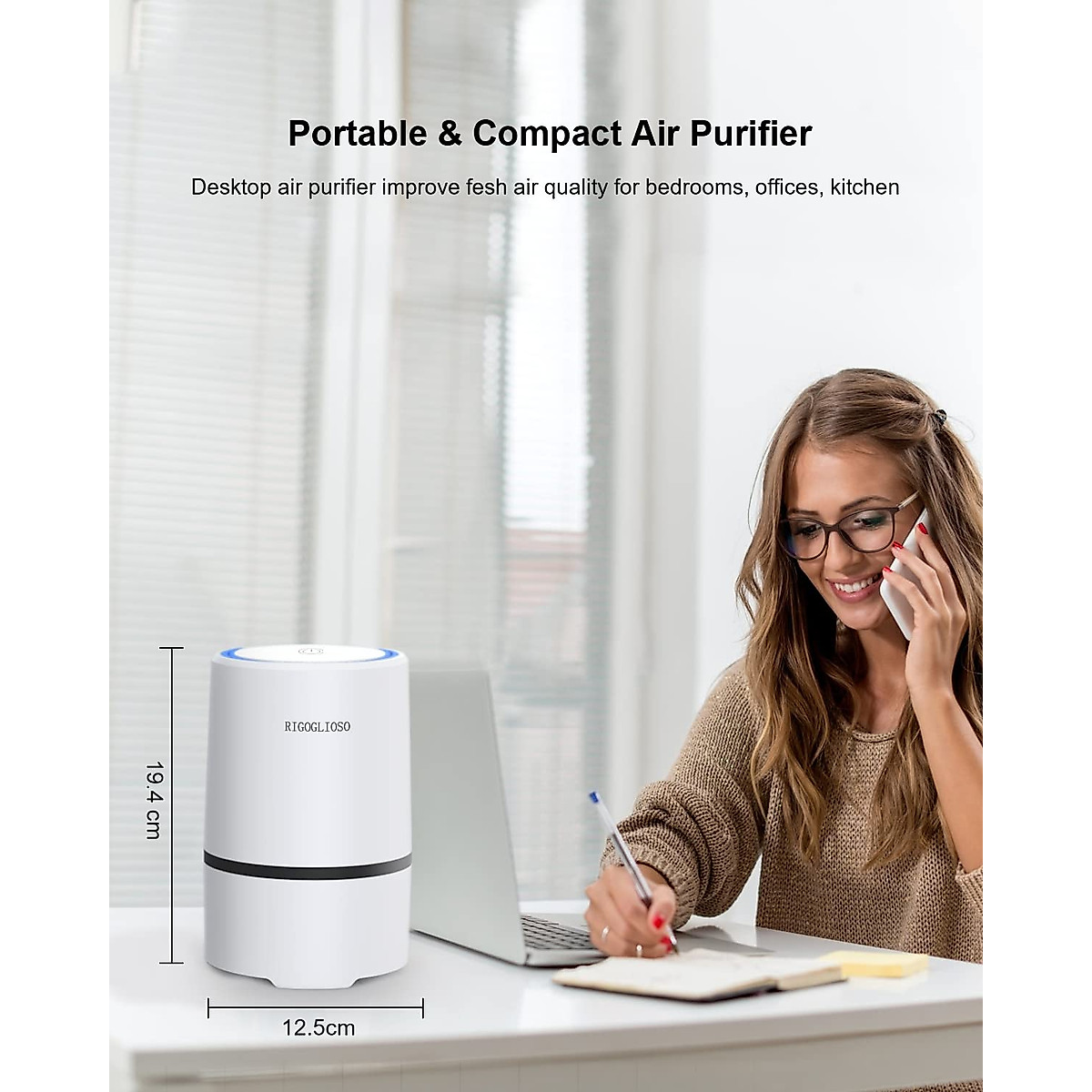 RIGOGLIOSO Portable Air Purifier,Air lonizer,USB Air Cleaner, True Hepa Homes Air Purifier Replacement Filter, Models GL2103/SY900S Filter