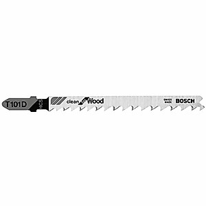BOSCH T101D100 100-Piece 4 In. 6 TPI Clean for Wood T-Shank Jig Saw Blades