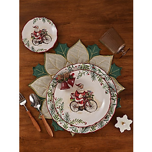 Bico Santa On The Way Ceramic Appetizer Plates, 6 inch, Set of 6, for Tapas, Salad, Appetizer, Microwave & Dishwasher Safe