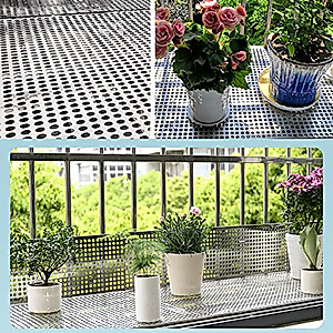 4 PCS Stainless Steel Perforated Plate Round mesh Breathable mesh Shield Gasket, Balcony Protection Net Dryer Vent Metal Screen Grilles, Garden Fence Mesh Sheet Plate Balustrade Infill Panels