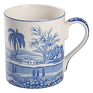 Spode Blue Room Collection Mug | India Sporting Motif | 16-Ounce | Large Cup for Coffee, Latte, Tea, and Hot Cocoa | Made of Porcelain | Dishwasher and Microwave Safe (Indian Sporting)