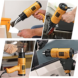 Heat Gun, SEEKONE 1800W Hot Air Gun Kit with Large Digital LCD Display Variable Temperature (122°F-1112°F) Memory Settings and Four Nozzles for Paint Remover/Stripper, Home Improvement/Restoration