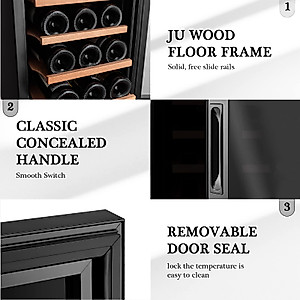 CIGARLOONG Electronic Cooler Humidor 59L Spanish Cedar Wood Shelves and Drawer Double Door Wine Cabinet,2.08 Cu Ft