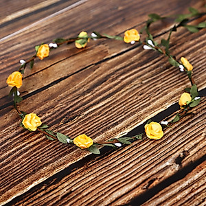 WOVOWOVO 10 Packs Flower Crown for Women, Bohemian Floral Girl Headpieces, Flower Headbands Hair Accessories for Fairy Birthday Party Decorations