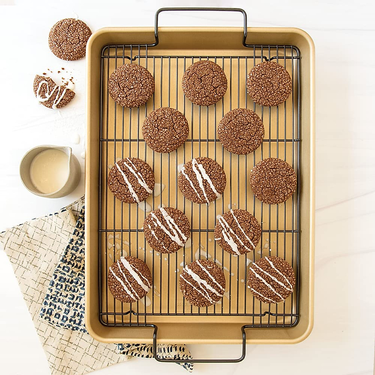 Nordic Ware High-Sided Oven Crisp Baking Tray Nonstick Bakeware, Half Sheet