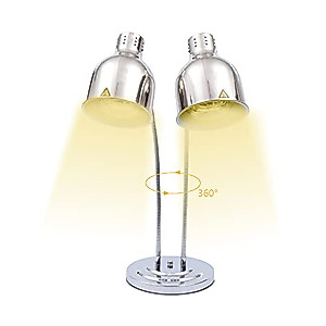 Commercial Food Heating Lamp Tabletop 2 Bulb Buffet Food Warmer Light with Dual Bulbs Portable Restaurant Kitchen Warmer Light 250W 110V