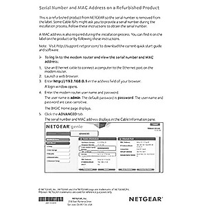 NETGEAR C6300-100NAR DOCSIS 3.0 WiFi Cable Modem Router with AC1750 16x4 Download speeds. Certified for Xfinity from Comcast, Spectrum, Cox, Cablevision & More (Renewed)