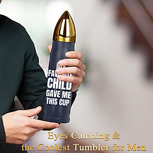 RHONGE Gifts For Dad from Son, Bullet Tumbler Birthday Gifts For Father, Dad Bullet Tumblers 17 Oz, Funny Present Birthday Fathers Day Gift From Son, Papa Insulated Cup