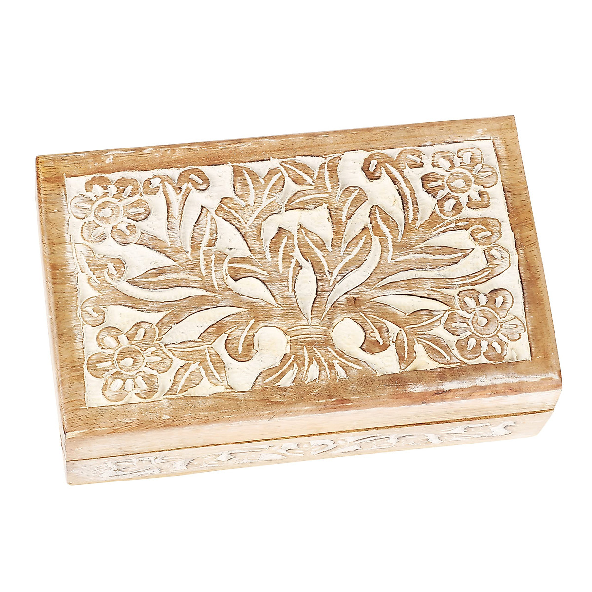 ARTISENIA Father's Day Gifts Wooden Whitewash Tree of Life Decorative Jewelry Trinket Box Storage Organizer Deck with Inner Velvet Chest Organizer Tarot Card Decks Unique Gift Ideas Girls Women