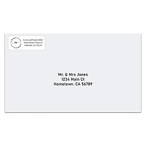 Personalized Return Address Labels Monogram - High Gloss Custom Mailing Labels on Sheets - Self-Adhesive Return Stickers for Envelopes with Crisp Printing Design (Large Labels White)