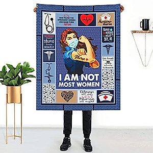 Joyloce Gifts for Nurse Blanket, Women Nurse Gifts for Birthday Christmas International Nurses Day, Flannel Fleece Super Soft Warm Cozy Throw Blanket for Home Office Nap 50"X40"