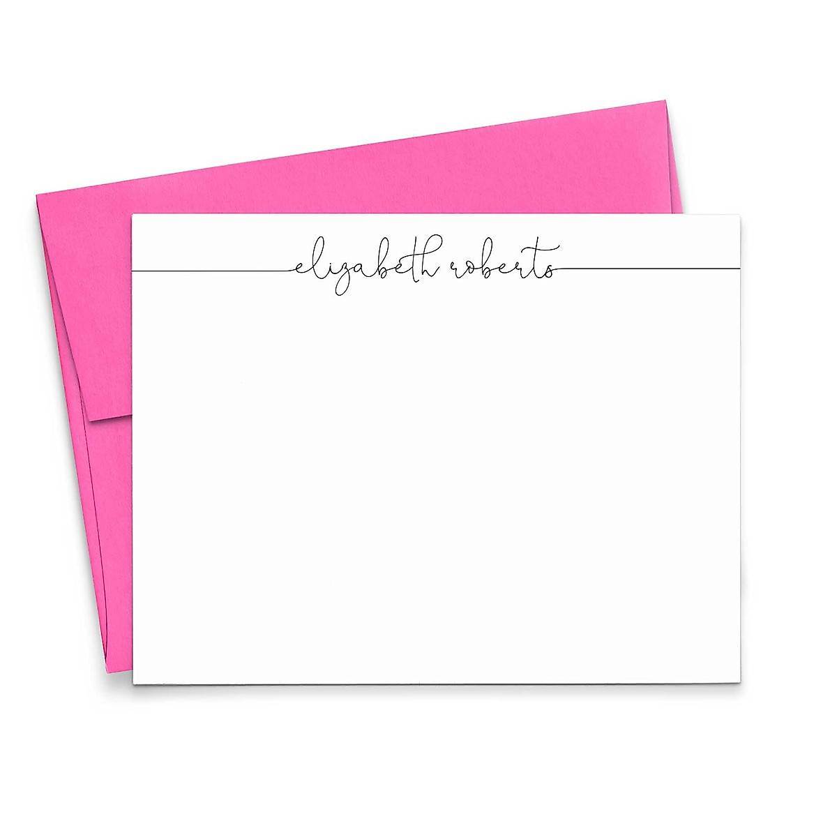 Personalized Stationery for Women, Modern Stationary for Women, FLAT OR FOLDED Note Cards with Envelopes, Your Choice of Colors and Quantity