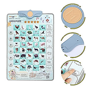 STOBOK Spelling English Interactive Nursery Audio Homeschool Baby For Posters Learning Supplies Toddler Room No Picture Talking Chinese Kindergarten Battery Chart Wall Activities Poster