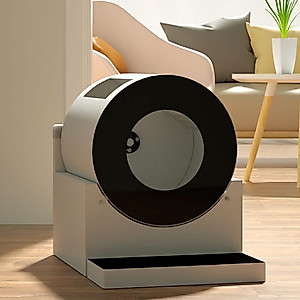 TOMYEUS Cat Box Smart Cat Toilet Fully Enclosed Oversized Fully Automatic Electric Cat Litter Box Anti-Splash Shovel Machine Cat Furniture (Size : Without Foot Pads)