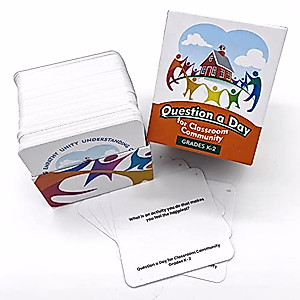 Bended Productions 183 Question a Day Cards Elementary School | Teacher Created Morning Meeting Chips for Teachers and Students | Classroom Conversation & Writing Prompt Cards Grades K-2