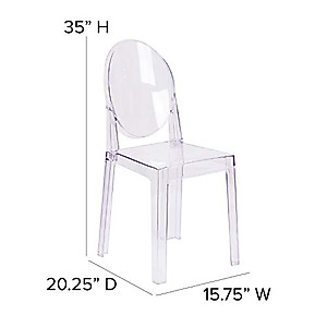 Flash Furniture Revna 4 Pack Revna Ghost Chair with Oval Back in Revna Transparent Crystal