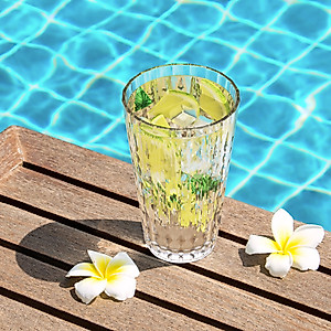 BELLAFORTE Shatterproof Acrylic Tall Tumbler, Set of 4, 19oz - Bondi Beach Stackable Drinking Glasses - Unbreakable Plastic Drinking Glasses for Party, Gifting - BPA Free - Dishwasher Safe - Clear