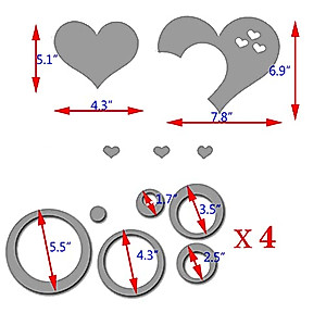 ELANE 29PCS DIY Mirror Wall Decals,Including 24PCS Circle Mirror Wall Sticker Wall Decoration and 5 PCS Heart Removable Mirror Stickers Self Adhesive Mirror Decal for home decoration office Living Room Bedroom (Silver)