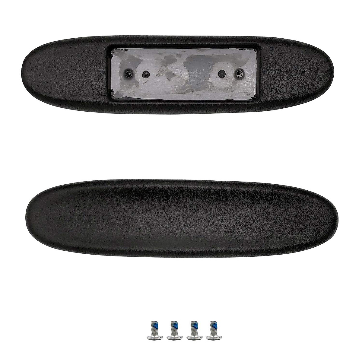 MYFUNSHOP Gaming Chair Replacement Armrest Arm Pads Universal Soft PU Leather Office Chair Parts(1 Pair) Black