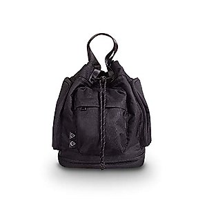 Doughnut Nomad Series Pyramid 13L 2-in-1 Hanging Toiletry Travel Girls Lightweight Casual Daypacks Bag Backpack (Black)