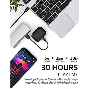 Wireless Earbuds,Bluetooth Headphones 5.3,HiFi Sterero Auto Pairing Earphones with Mic,Charging Case,30H Playtime,IP7 Waterproof Noise Cancelling Bluetooth Ear Buds for iPhone/Samsung/AirPods/Workout